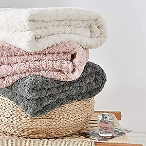 Vangao Throw Blanket Rose Pattern Design Cozy Fuzzy Texture Hypoallergenic for Couch Chair Bed Dimensional Light Weight Luxurious Blanket 50x60, Pink