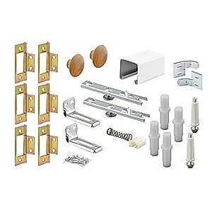 Slide-Co 164688-1 Bi-Fold Closet Track Kit, 60 in, Four Door Hardware Pack, 164688-1