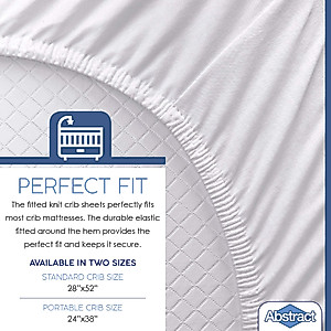 Abstract Cotton Crib Sheets - Fitted Crib Sheet for Standard Crib Mattress - Ultra Soft Crib Sheets for Boys Girls Baby - Universal - Snug Fitted - Cotton - 28"x52" (Solid White)