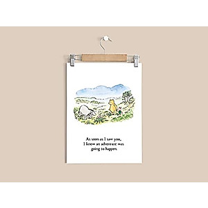 bumbleboo Nistio® Classic Winnie the Pooh Nursery Wall Decor, Winnie the Pooh Print, Winnie the Pooh Playroom Decor, Set of 9 Prints, Piglet, Eeyore, Tigger Nursery Decor, Unframed, 8x10 inches