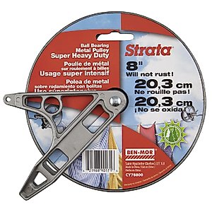 Strata Ball Bearing Style Clothesline Pulley - 8'' Heavy Duty Metal, Rustproof Silver for Outdoor Laundry Drying, Clothes Line Pulley for Clothes, Coats, Blankets, and More