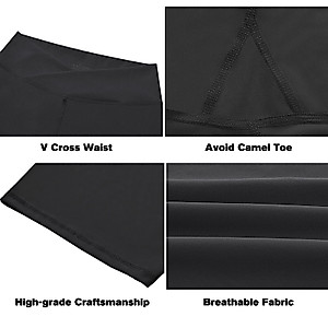 keriffe Womens Crossover Biker Shorts 5" 10" High Waisted Yoga Workout Athletic Running Spandex Shorts