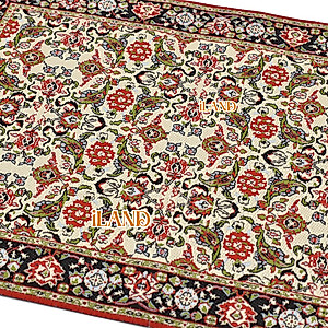 iLAND Miniature Dollhouse Accessories of Woven Dollhouse Rug 9.4” x 5.7” 9.2" x 1.8" for Dollhouse Furniture on 1/12 Scale and Dolls 3” - 12” (2pcs Spring)