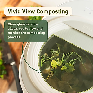 Vego Kitchen Composter, 4L Electric Composter Coutertop 5 Modes Weight-Based Smart Compost Bin with App Odorless Auto-Cleaning Food Waste Compost Machine Indoor, White