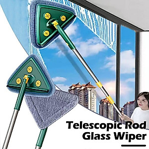 Mops for Floor Cleaning, Triangle Mops For Floor Cleaning 360 Adjustable Rotating Wall and Ceiling Cleaning Mop, with 59 inch Handle for Laminate,Hardwood,Ceramic,Marble Floor Cleaner Tool