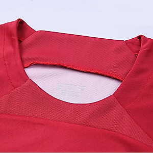 Football Jersey, jersey 2022 Soccer Jersey, T-Shirt Boys Kids Youth Jersey Socks Soccer Shirt Kit Set (6-7 Years, Red)