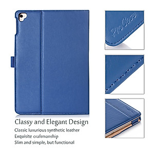 ProCase for iPad Pro 9.7 Case 2016 (Old Model), PU Leather Stand Folio Cover for iPad Pro 9.7 Inch (A1673/A1674/A1675) with 3 Viewing Angles & Pencil Holder & Document Card Pocket -Navy