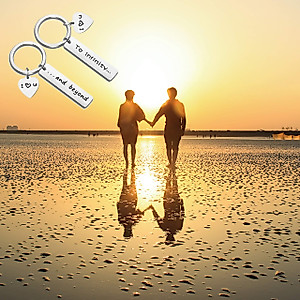 MYOSPARK I Love You To Infinity And Beyond Keychain Set Gift For Couples Family Best Friends (To Infinity And Beyond Keychain Set)
