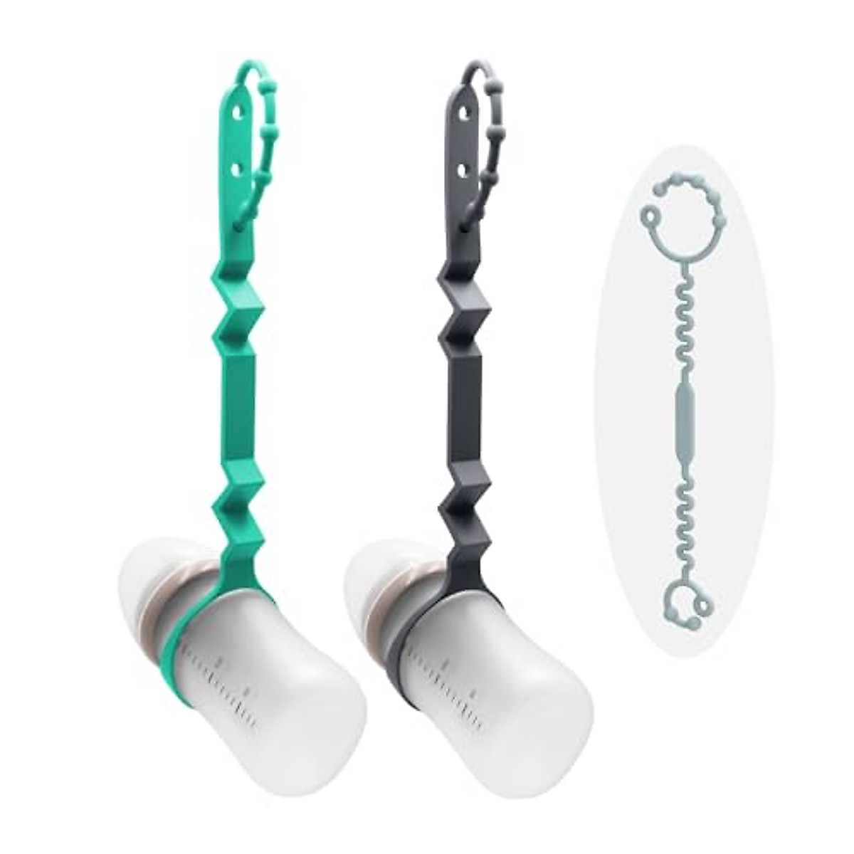 LJOWJVA Bottle Strap - Securely Attach Sippy Cups and Bottles with Food-Grade Silicone Straps for High Chairs, Strollers, Car Seats, Cribs - High Chair Accessories (Spearmint+Dark Gray+Gray)