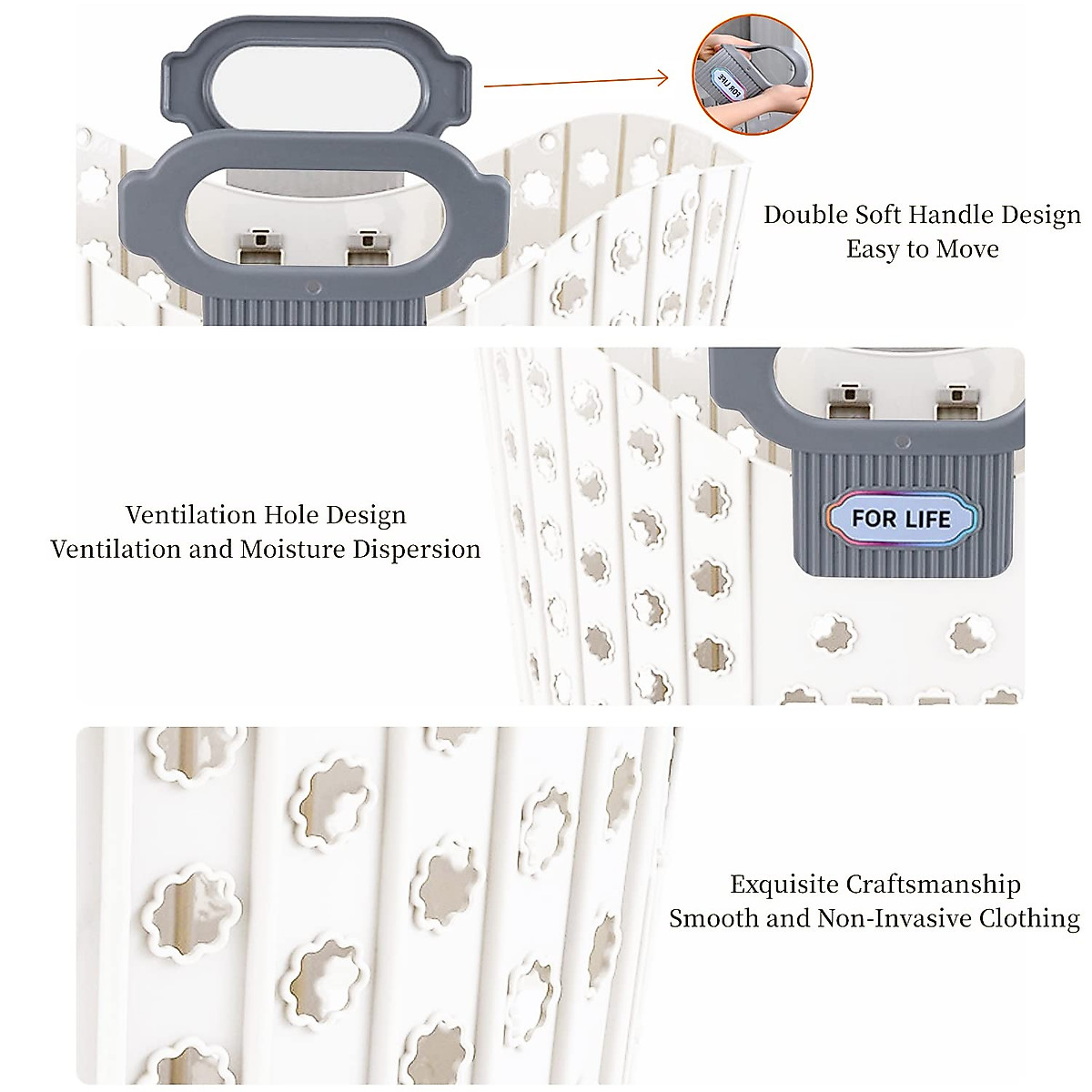 Laundry Baskets,Collapsible Versatile Organize Basket,Wall Hanging Portable Laundry Basket,With 2 Small Storage Boxes,for Family Dormitory,Clothing Toys Storage (White)