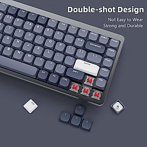 Womier Low Profile Keycaps, PBT Keycaps 144 Keys Custom Keyboard Keycaps Full Set, Double Shot Keycaps for 60% 65% 75% 80% 100% Mechanical Keyboard, Grey
