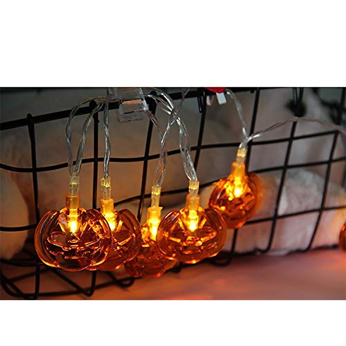 RISEDC Halloween LED String Lights Pumpkin Lantern DIY Garden Strings Home Outdoor Decor lamp Battery Powered-Pumpkin LanternA