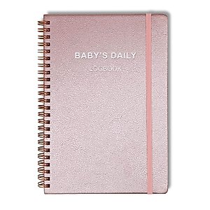 Baby's Daily Log Book - Baby Planner for Newborn with 152 Pages for Feed, Sleeping, Diaper, Awake Time to Track Baby's Schedule - Rose PU Cover
