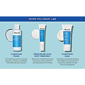 Murad 30-Day Invisiscar Acne Kit - 4-Piece Set $85 Value - Clarifying Cleanser, Oil & Pore Control Mattifier, Outsmart Acne Treamant, full size InvisiScar Treatment