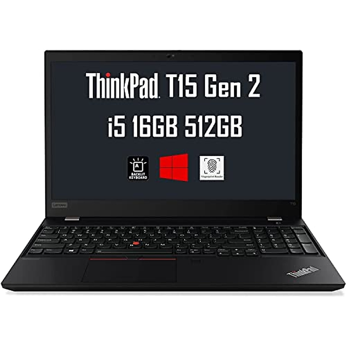 Lenovo ThinkPad T15 15.6" FHD (1920x1080) Business Laptop (Intel Quad-Core i5-1135G7(Beats i7-10510U), 16GB RAM, 512GB PCIe SSD) Backlit Keyboard, 2 x Thunderbolt 4, Webcam, Win 10 Pro / 11 Pro
