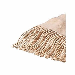 State Cashmere Throw Blanket with Decorative Fringe - Ultra Soft Accent Blanket for Couch, Sofa & Bed Made with 100% Inner Mongolian Cashmere - Crafted Home Accessories - (Camel, 60"x50")