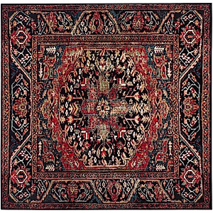 SAFAVIEH Vintage Hamadan Collection Area Rug - 9' x 12', Red & Multi, Oriental Traditional Persian Design, Non-Shedding & Easy Care, Ideal for High Traffic Areas in Living Room, Bedroom (VTH215A)