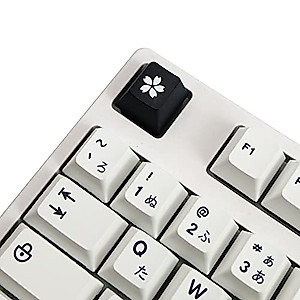 Premium PBT Minimalist Black and White Keycaps - Cherry Profile, DYE Sublimation, 129 Keys for Cherry MX Switches Mechanical Keyboards
