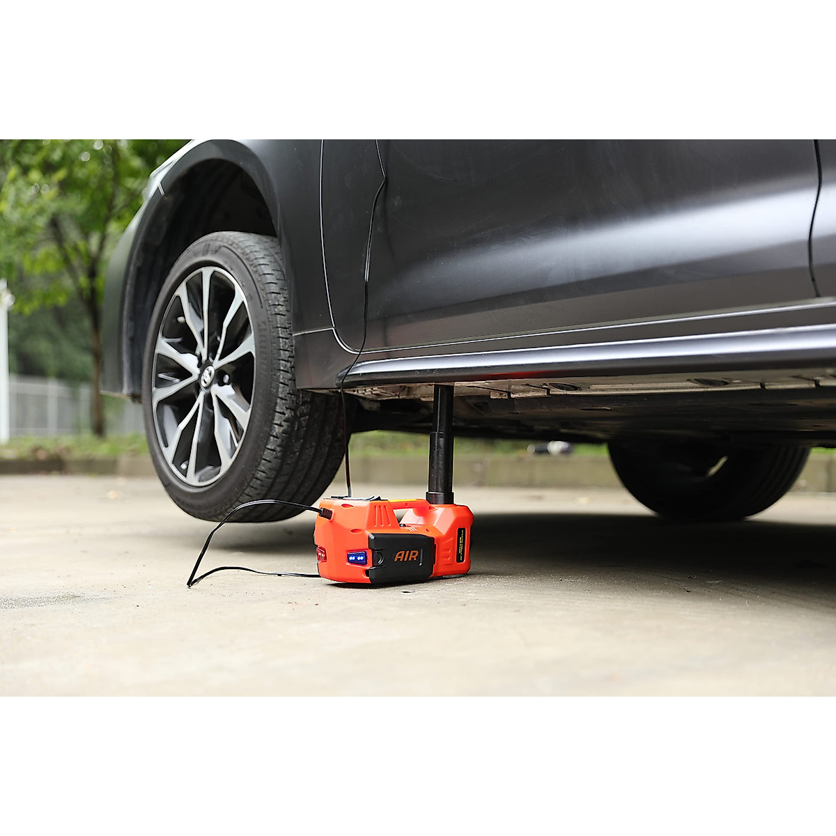 Trihelper Car Jack Hydraulic Jack – 5 Ton Electric Car Jack Stand Three in One Car Jack Kit for Sedans SUV Car Lift Floor Jack for Tire Change and Road Emergencies with Integrated Tire Pump (Orange)
