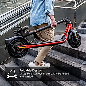 Segway Ninebot D28U Electric Kick Scooter -300W Motor, 17.4 Miles Range & 15.5 MPH, 10" Pneumatic Tire, Drum Brake, UL-2272 Certified