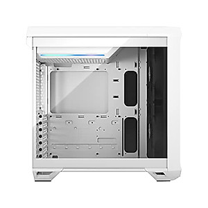 Fractal Design Torrent Compact White - Clear Tint Tempered Glass Side Panel - Open Grille for Maximum air Intake - Two 180mm PWM Fans Included - Type C - ATX Airflow Mid Tower PC Gaming Case