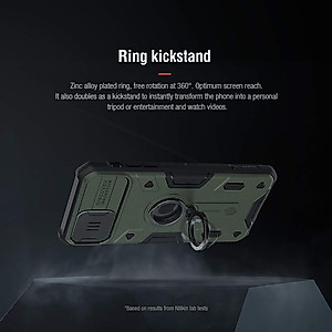 Mangix iPhone 11 Case, CamShield Armor Case with Slide Camera Cover, PC & TPU Impact-Resistant Bumpers Protective Case with Ring Kickstand for iPhone 11 6.1 inch (Green)