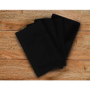 Urban Villa Solid Slub Set of 4 Dinner Napkins (20X20 in) Cotton Everyday Use Premium Quality Over Sized Cloth Napkins with Mitered Corners Ultra Soft Durable Hotel Quality (Black) Halloween