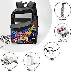 gscm Geo_metry Da_sh Backpack 17Inch Anime Cute Bookbag Unisex Outdoor Travel Bags Casual Laptop Daypack