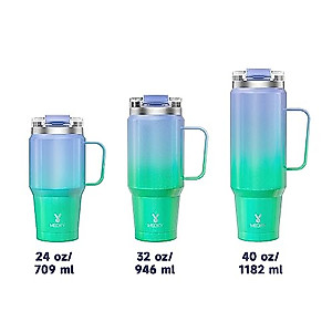 Meoky 32oz Tumbler with Handle, Stainless Steel Travel Mug with 2-in-1 Straw and Sip Lid, Vacuum Insulated Coffee Mug, 100% Leak Proof, Keeps Cold for 24 Hours or Hot for 8 Hours (Fairyland)