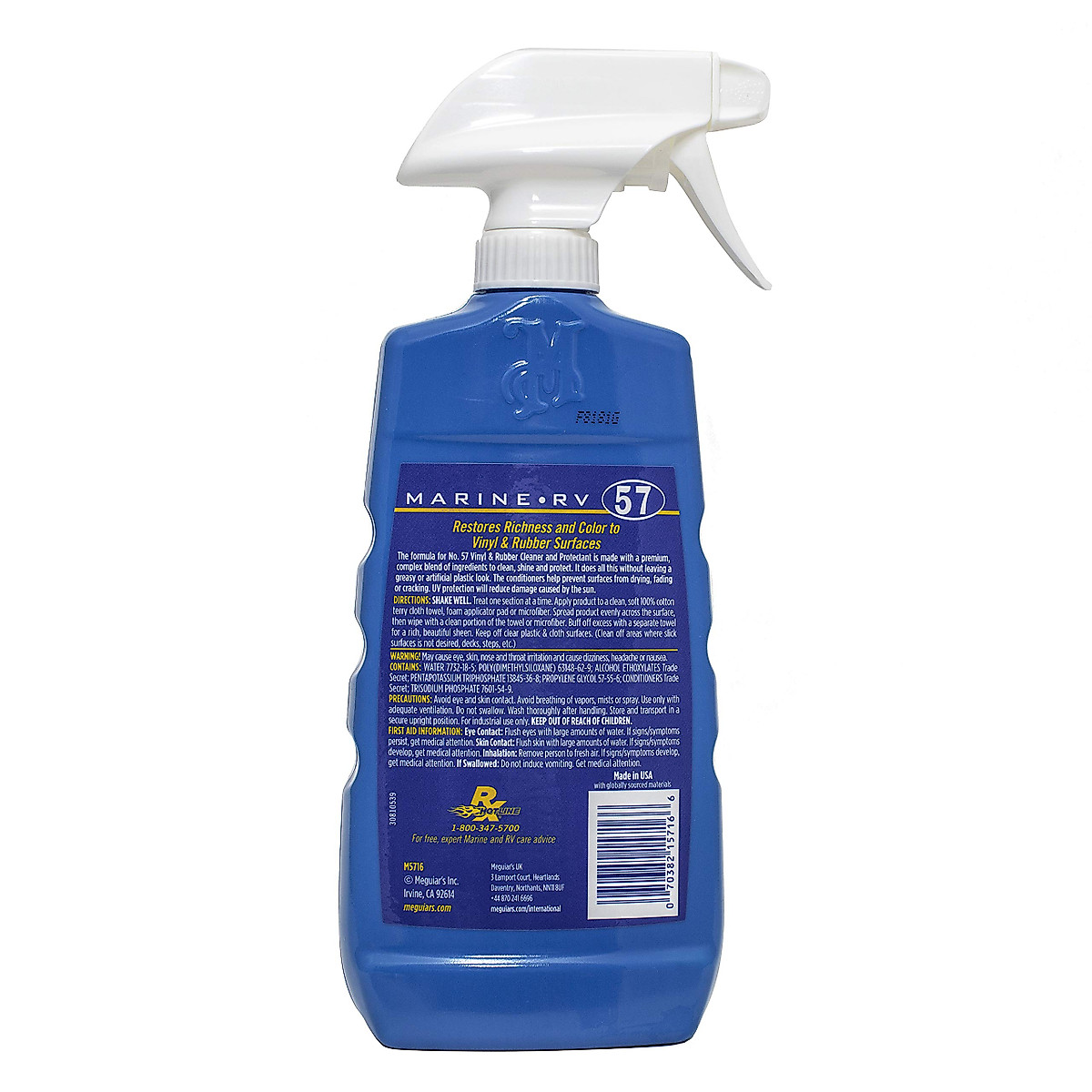 Meguiar's M5716SP Marine/RV Vinyl & Rubber Cleaner & Protectant - 16 Oz Spray Bottle