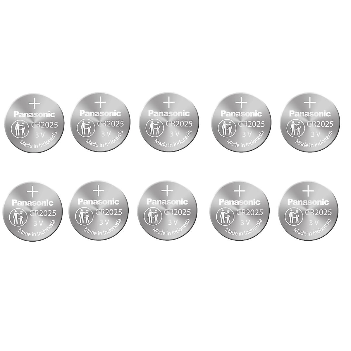 Panasonic CR2025 3V Lithium Battery 2PACK X (5PCS) =10 Single Use Batteries