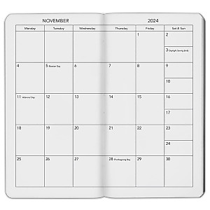 Harbor Pocket Weekly Planner 2024 - Cambridge Orchid Flower - 6x3.25"