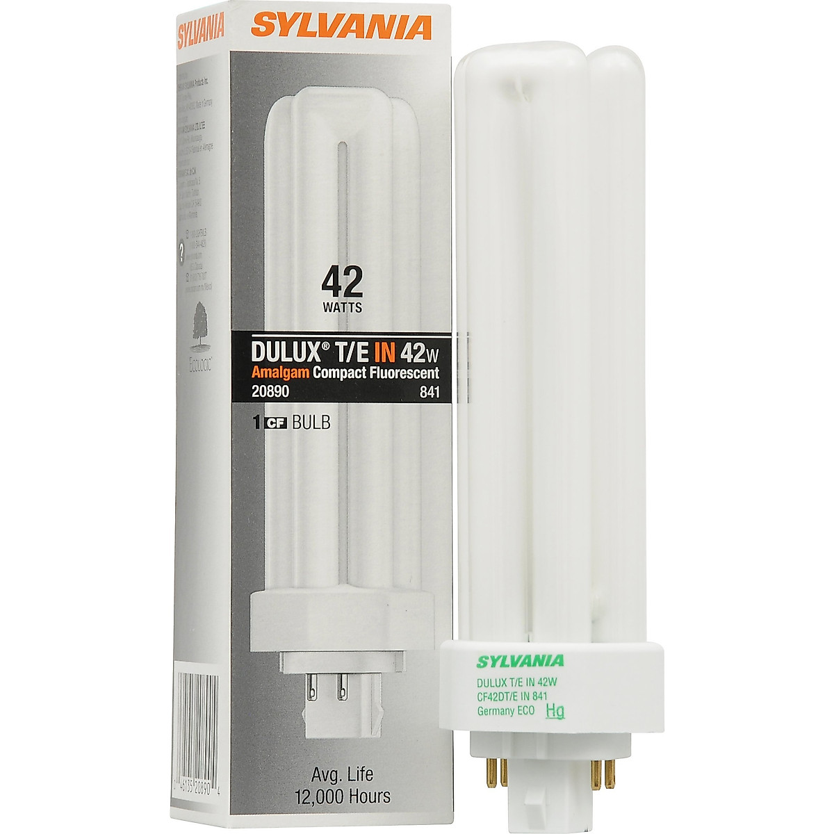 Sylvania 20890 Compact Fluorescent 4 Pin Triple Tube 4100K, 42-watt , Cool White