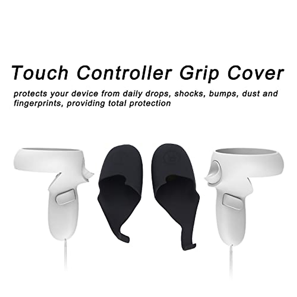 Controller Grip Cover, Total Protection Dustproof Easy to Install VR Controller Protective Sleeve Prevent Collision Slim for Oculus Quest 2 VR Controller