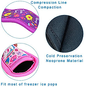 Hzran Ice Pop Sleeves, 8 Pieces Ice Pop Neoprene Insulator Sleeves, Freezer Popsicle Holder Sleeves, Colorful Ice Sleeves Holder Bag, Reusable Washable Ice Popsicle Holders for Kids.