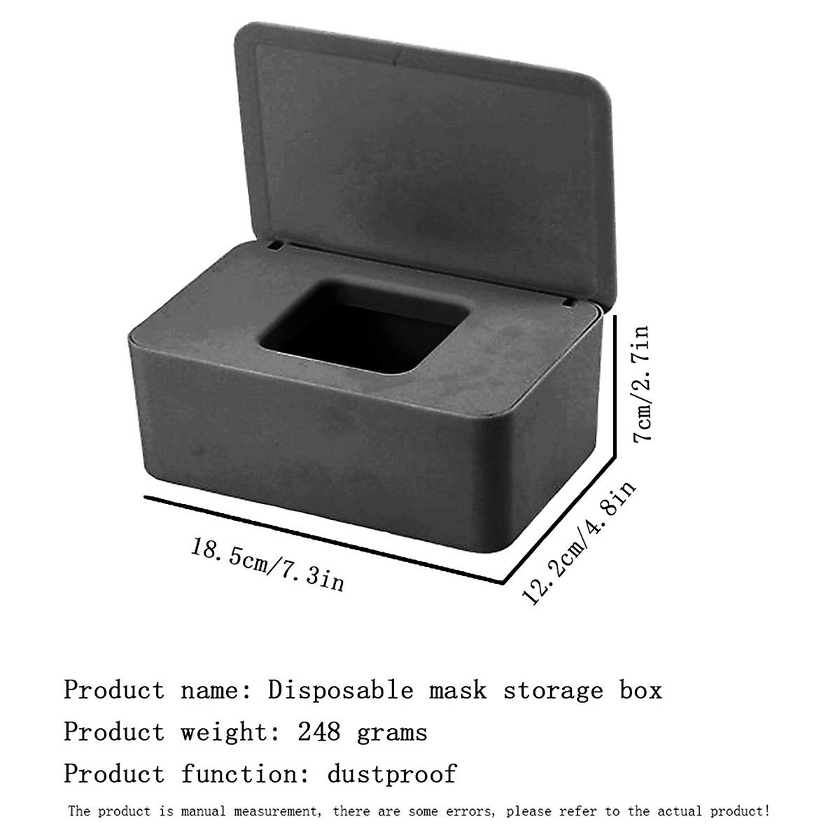 Wipes Dispenser, Baby Wipe Holder with Lids, Keeps Wipes Fresh, Refillable Wipes Container with Sealing Design, Bathroom Wipes Pouch Case (Black)