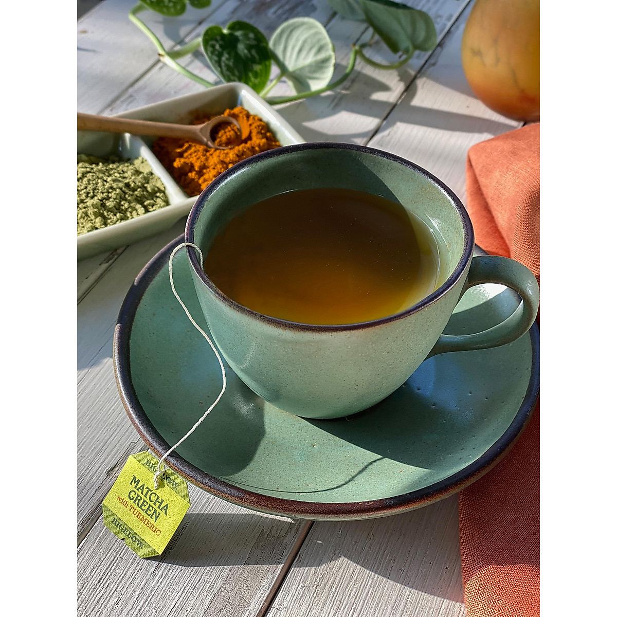 Bigelow Tea Matcha Green Tea with Turmeric, Caffeinated Tea with Turmeric, 18 Count Box (Pack of 6), 108 Total Tea Bags