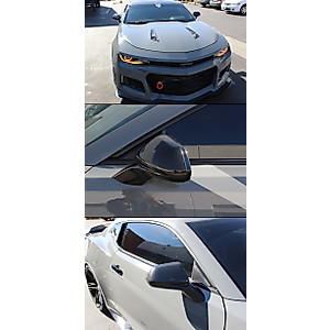 Real Carbon Fiber Add-on Side View Mirror Cover Compatible with 2016-2021 Chevy Camaro LT SS RS ZL1