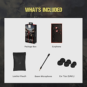 Sound Panda SPE-G9 Plus+ Gaming Earbuds Triple Driver 3.5mm with Dual Microphone | Wired Earbuds with 1.5m Cable | for PC, Mobile, Xbox, PS5, PS4, Switch | in-Ear Gaming Headset (Black)