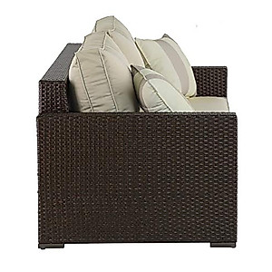 Serta Laguna Resin Outdoor Patio Furniture Collection, Sofa, Brown Wicker