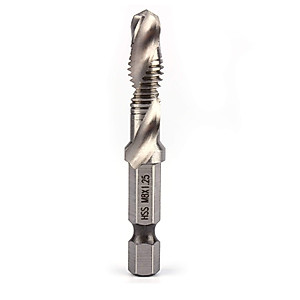 M8 Tap, M8 Drill Bit, HSS 1/4" Hand Tap Hex Shank Drill Bits, Combination Drill and Tap Bit Hand Tools for Wood Drilling, Soft Metal, Aluminum, Iron