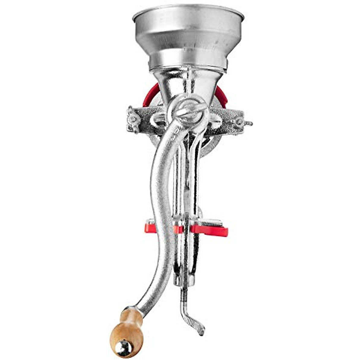 Victoria Manual Low Hopper Grain Grinder, silver, red & 8 Inch Cast Iron Tortilla Press. Tortilla Maker, Flour Tortilla press, Rotis Press, Dough Press, Pataconera Seasoned with Flaxeed Oil, Black -