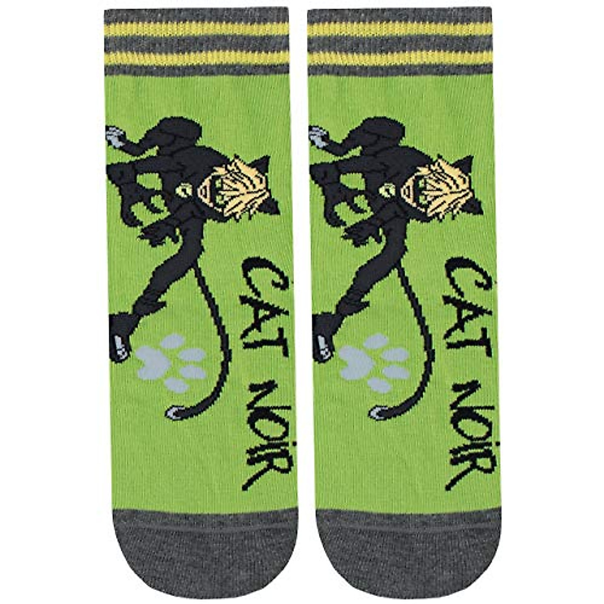 Miraculous Ladybug Boys' Cat Noir Socks Pack of 3 Size 5 to 8 Multicolored