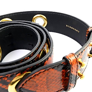 BURBERRY Burnt Amber Croco-embossed Leather Bag Strap