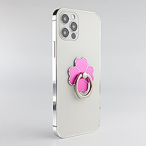 Lucky Grass Cell Phone Ring Holder for Hand, Zinc Alloy Phone Back Ring Grip for Finger or Case (Pink)