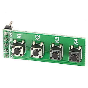 Walfront 4 Key Keyboard Module Universal 4 Key Push Button Switch Module Keyboard Board for DIY Accessory Kit