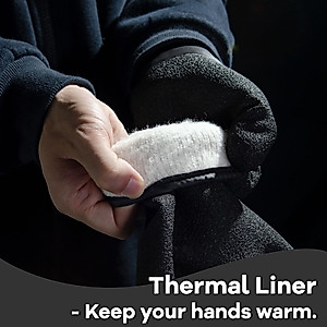 KAYGO Waterproof Thermal Work Gloves for Men and Women, Full Hand Latex Coated, Acrylic Insulated Liner for Freezer Cold Weather, Fine Crinkle Grip,KG140W,Black,L