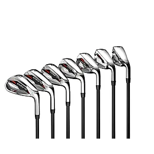 Cobra Golf 2022 Air X Iron Set (Men's, Left Hand, Cobra FST Ultralite, Reg Flex, 5-GW), Grey-Red