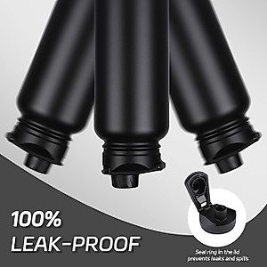 HASLE OUTFITTERS 40oz Stainless Steel Water Bottle, Vacuum Insulated Double Walled Leak Proof Sports Water Bottle with 2 Lids (Straw and Spout Lid) Thermo Mug Keep Cold and Hot(Black,1)