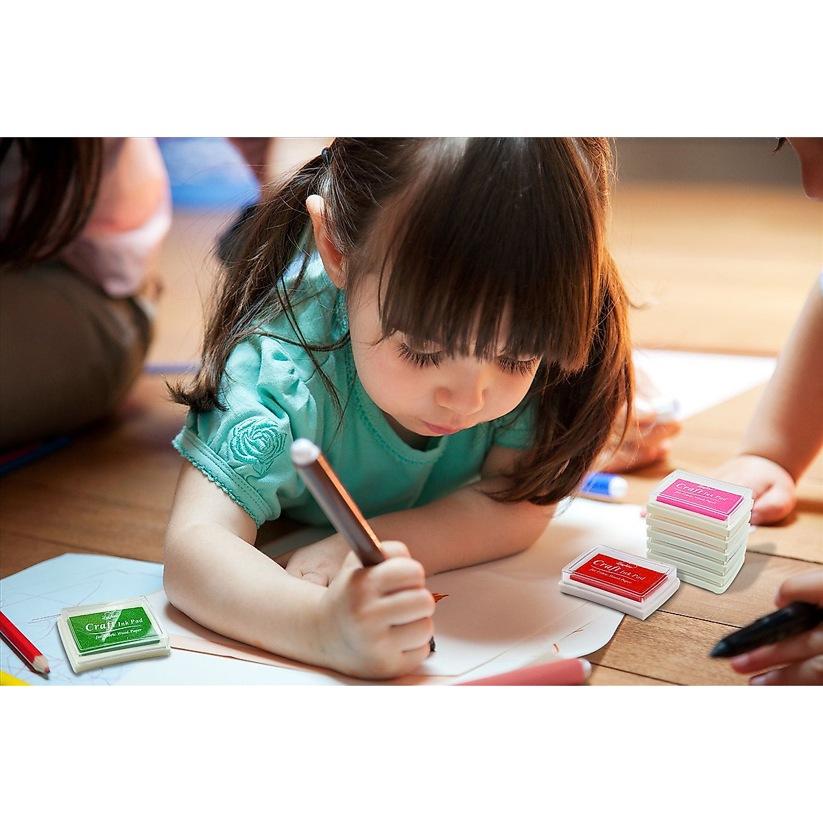 Lsushine Craft Ink Pad Stamps Partner Diy Color,15 Color Craft Ink Pad for Stamps, Paper, Wood Fabric (pack of 15)